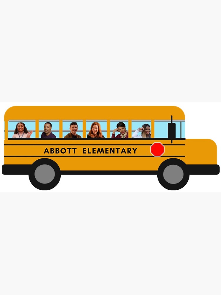 "Abbott Elementary Characters on Bus" Sticker for Sale by habitofabbott ...