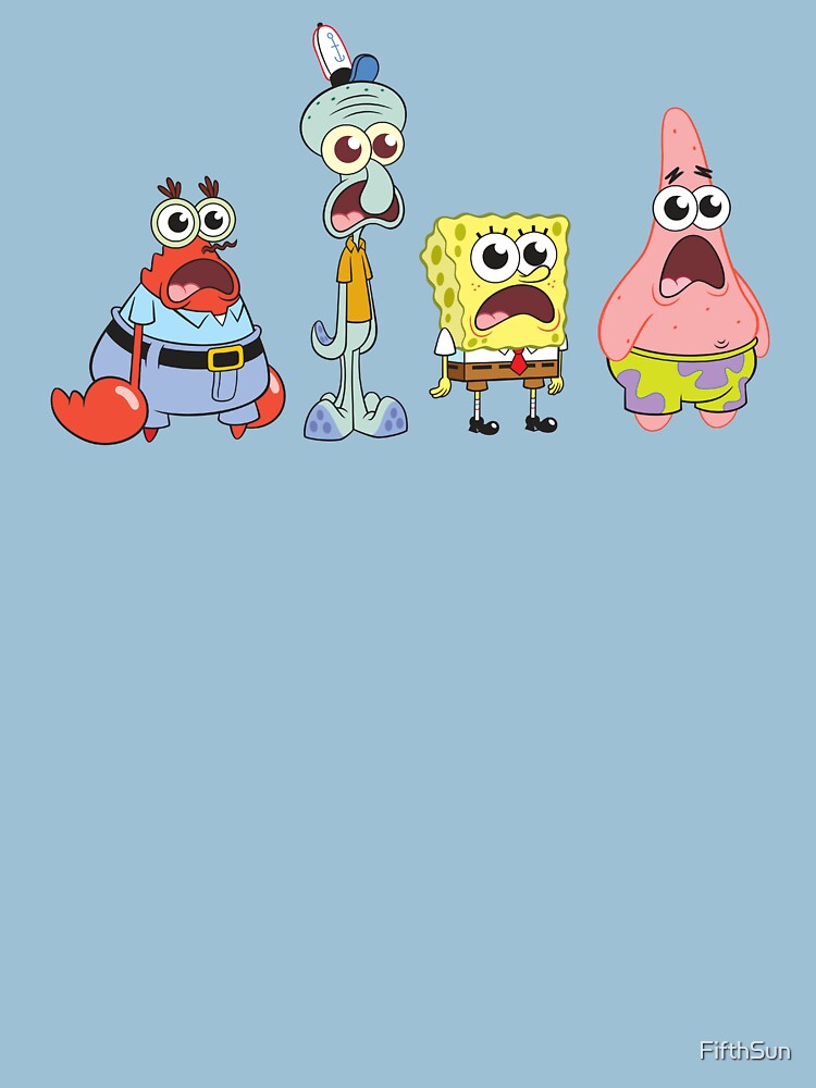 "SpongeBob SquarePants Cast Group Stare" Classic T-Shirt for Sale by ...