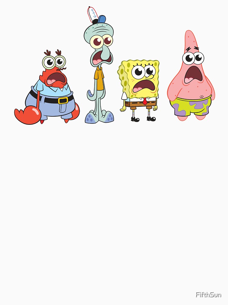 "SpongeBob SquarePants Cast Group Stare" Baseball ¾ Sleeve T-Shirt for ...