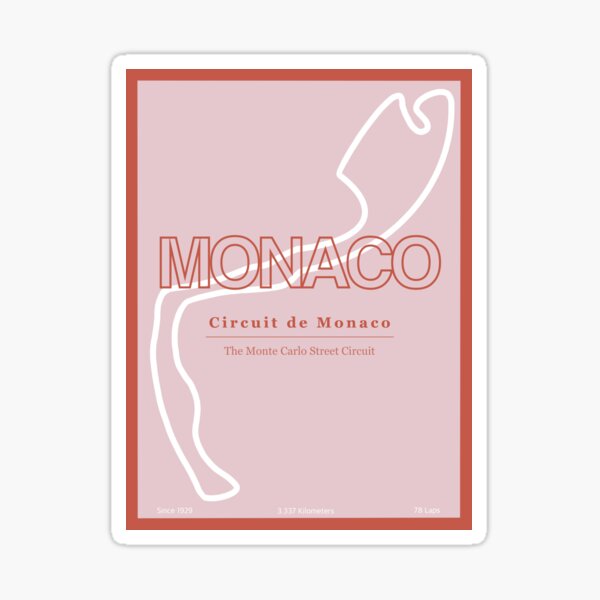 "Monaco Circuit Sticker " Sticker for Sale by F1content | Redbubble