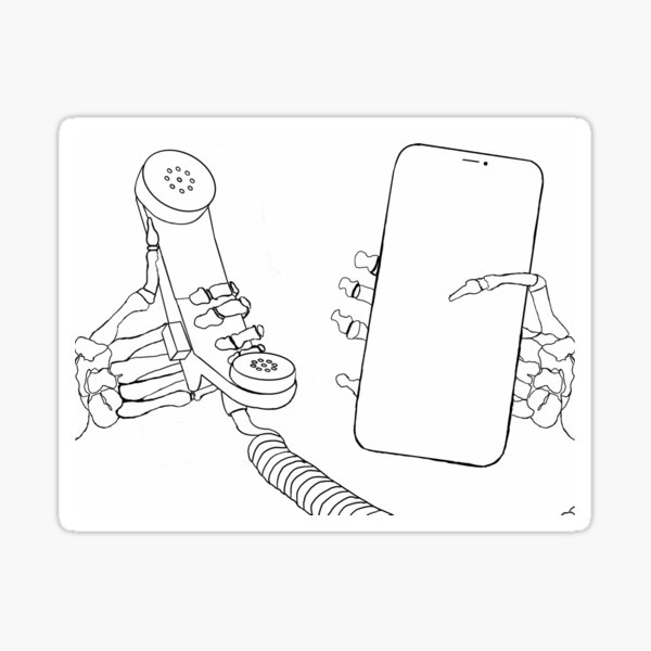 "Two Phones" Sticker for Sale by Jollyroger514 | Redbubble