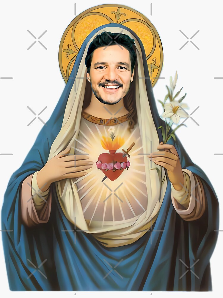 "Pedro Pascal Sacred Heart" Sticker by Chicledechoclo | Redbubble