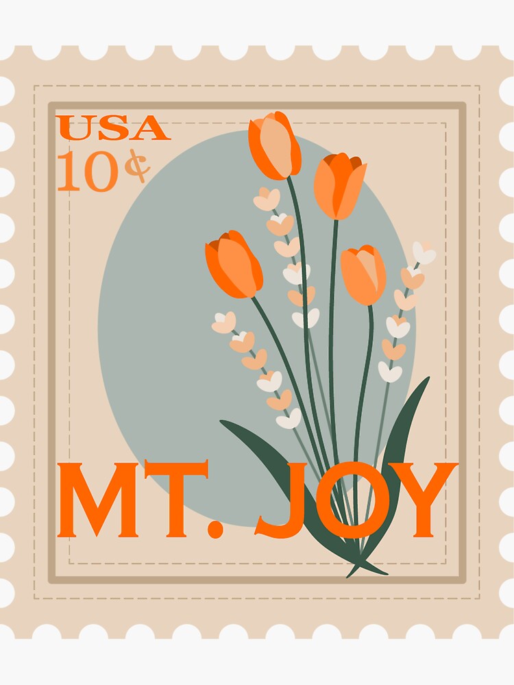 "Mt. Joy postage stamp " Sticker for Sale by gabmarie | Redbubble