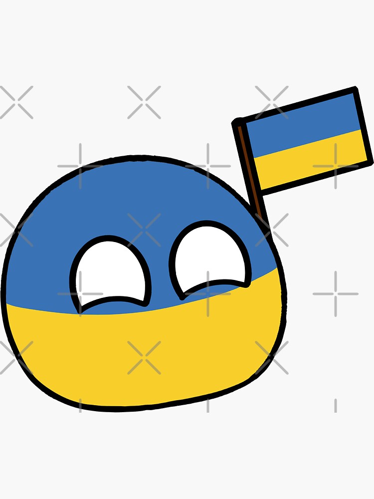 "countryballs and their flag ukraineball " Sticker for Sale by ...