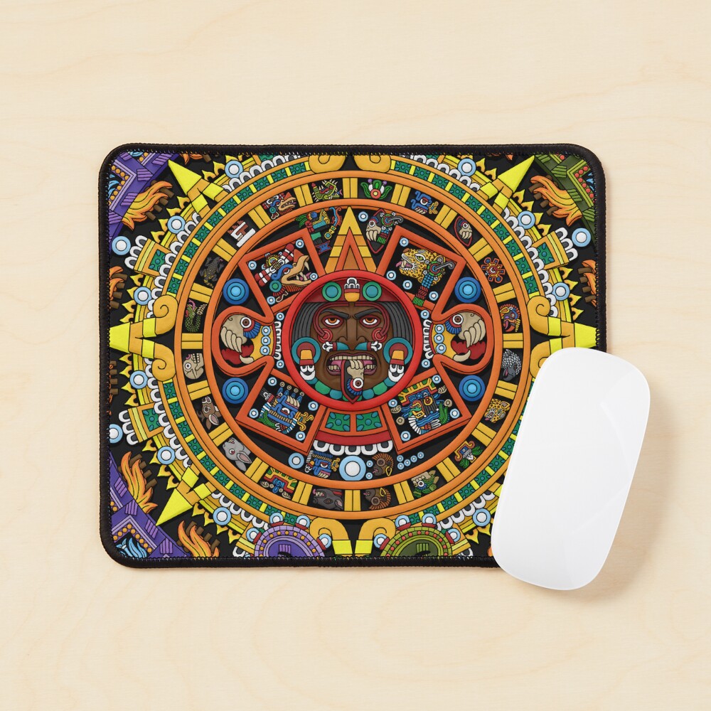 "Aztec Calendar Sun Stone - Full Color" Sticker for Sale by Ninjangulo ...