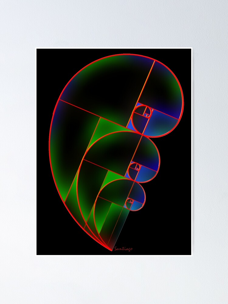 "Fibonacci Golden Spiral - Angled (Ver 1)" Poster for Sale by xim0ex ...