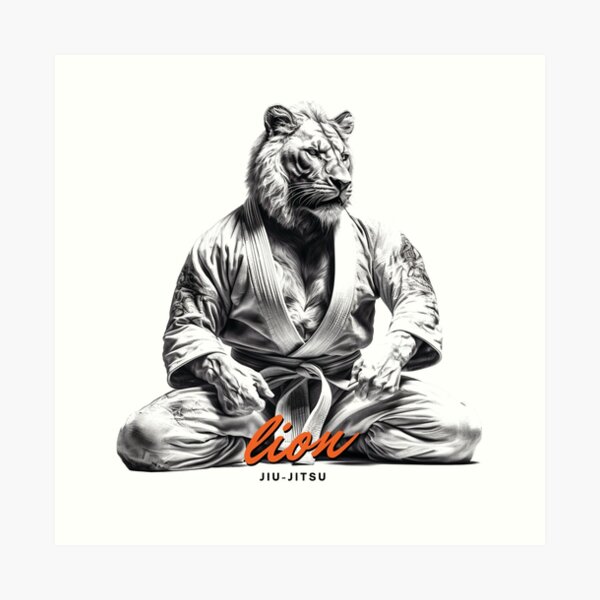 "Animals of Jiu-Jitsu - Lion - BJJ (White Background)" Art Print for ...