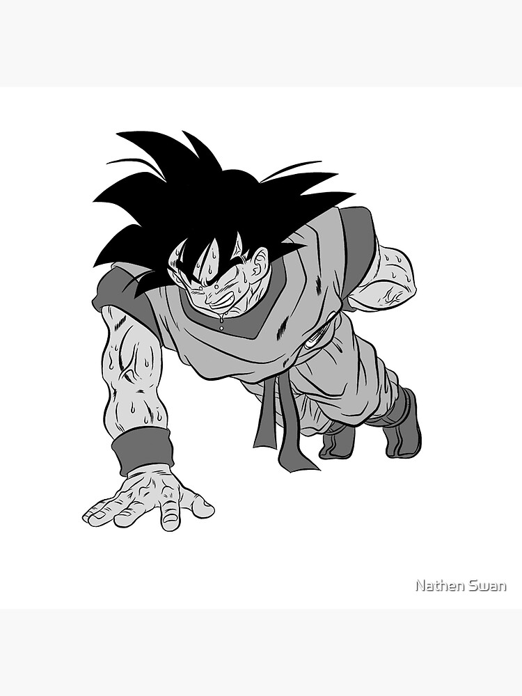 "Goku Training Back Logo" Poster for Sale by SwanSquad | Redbubble