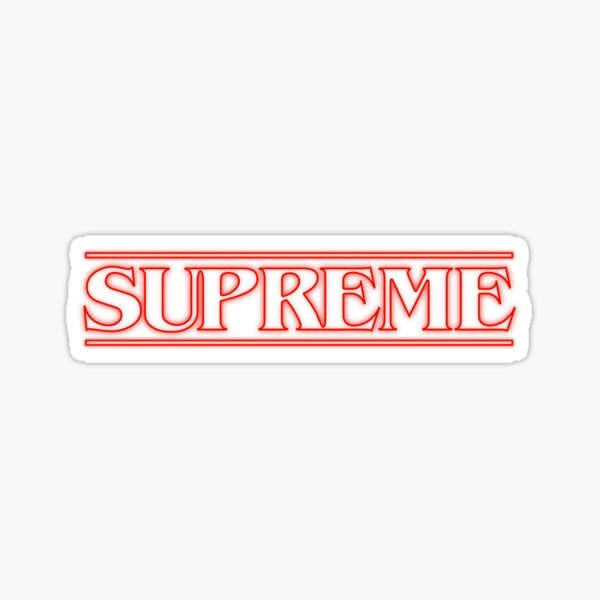"Supreme Stranger Things Title" Sticker by charlie- | Redbubble