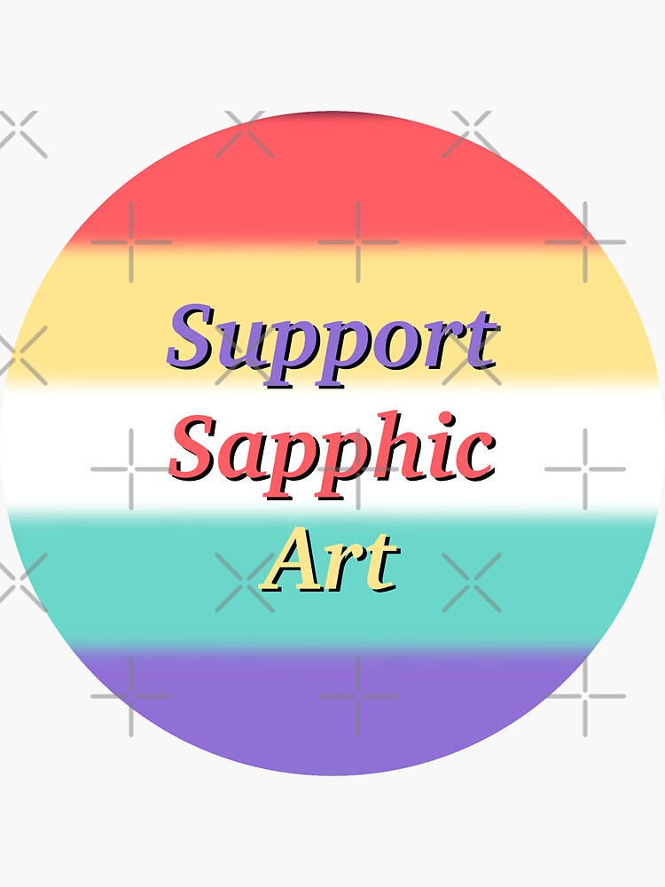 "Support Sapphic Art" Sticker for Sale by SentABear | Redbubble