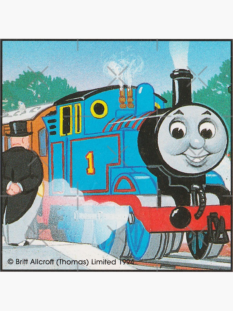 "Thomas at the Station Vintage Square Card" Sticker for Sale by ...