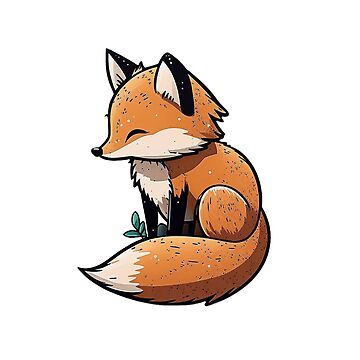 "Cute Happy Fox" Sticker for Sale by RTGallery | Redbubble