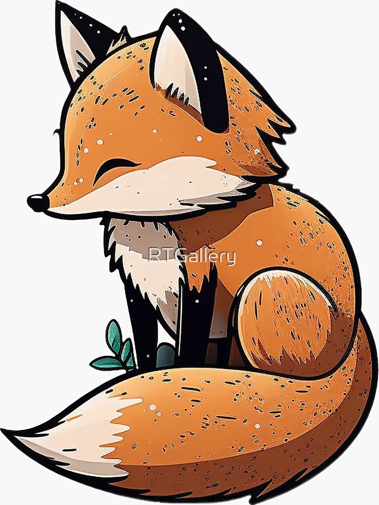 "Cute Happy Fox" Sticker for Sale by RTGallery | Redbubble