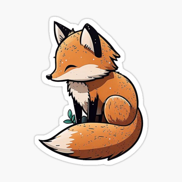 "Cute Happy Fox" Sticker for Sale by RTGallery | Redbubble