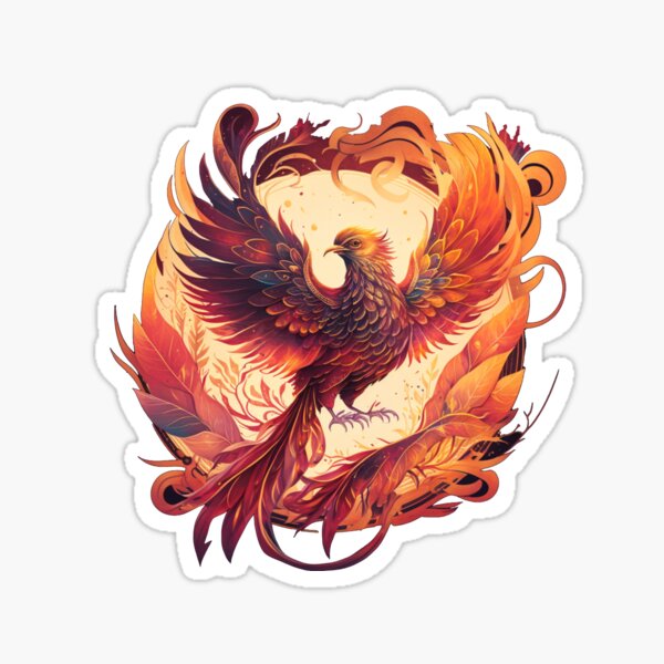 "Flaming Phoenix" Sticker for Sale by Zeng-Graphics | Redbubble