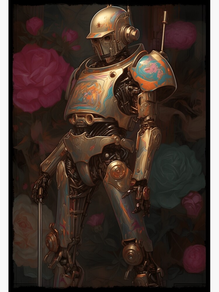 Aesthetic Artificial İntelligence Humanoid Robot With Colorful Flowers ...