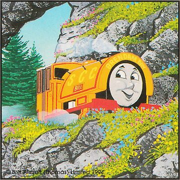 "Bill the Tank Engine Twin Engine Vintage Square Card" Sticker for Sale ...