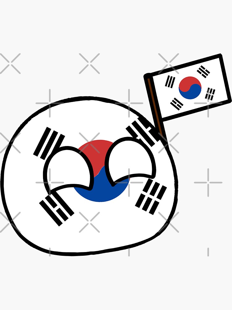 "countryballs with their flag south koreaball " Sticker for Sale by ...