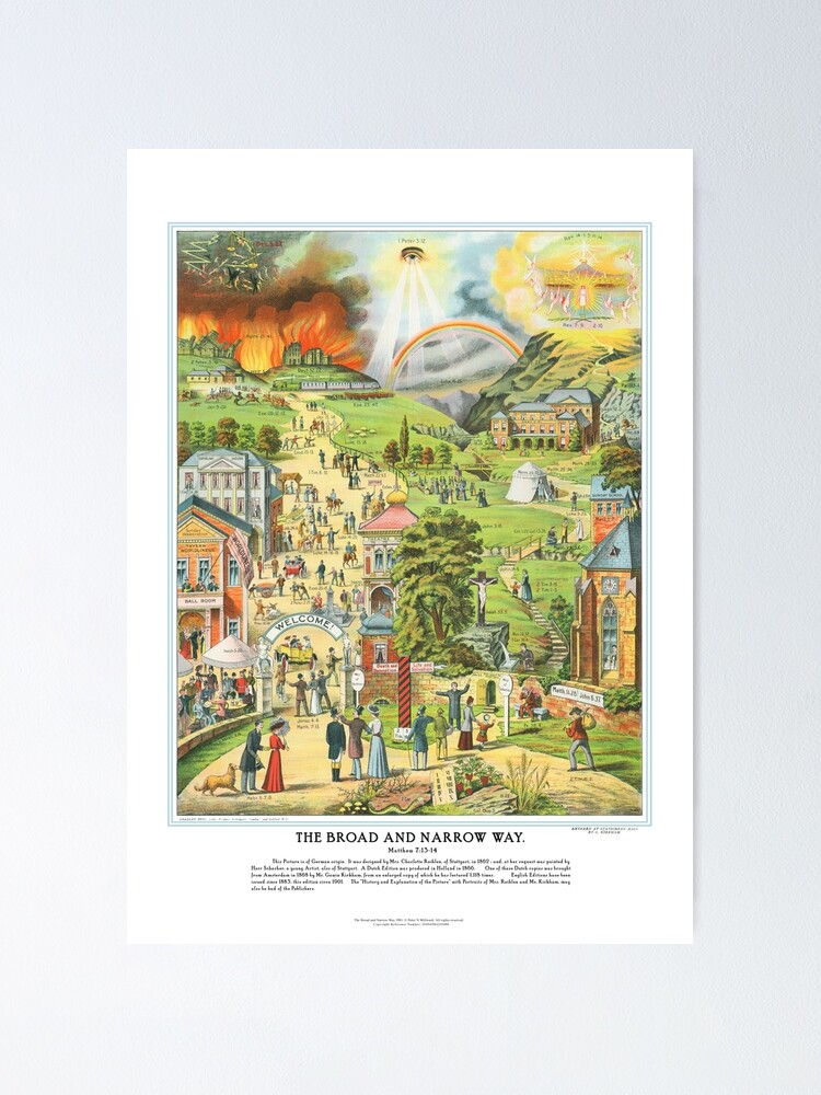 "The Broad and Narrow Way - 1901 Edition" Poster for Sale by petermill ...