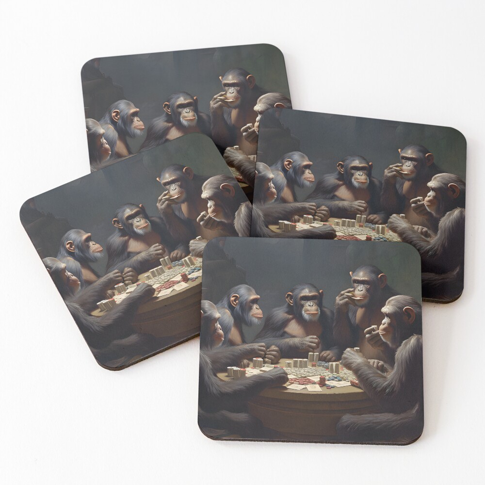 "Chimps Playing Poker" Poster for Sale by FantasyForgeArt | Redbubble