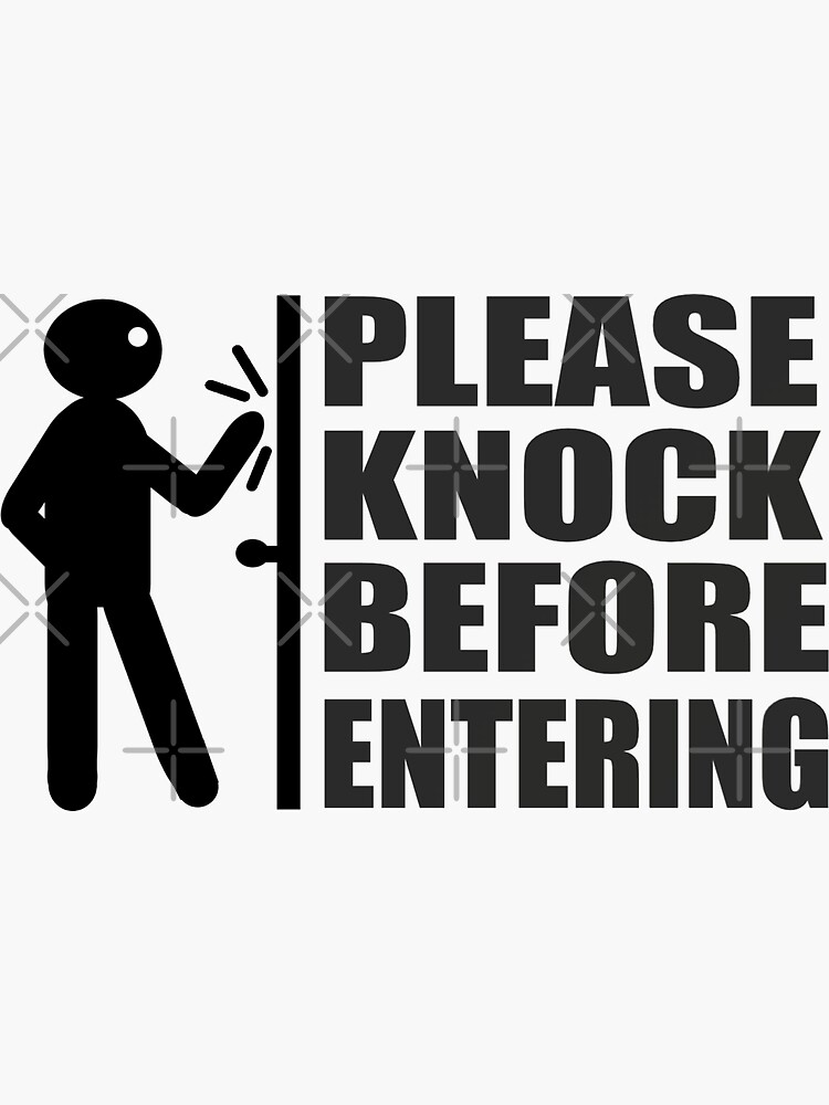 "please knock" Sticker for Sale by RatFarm | Redbubble