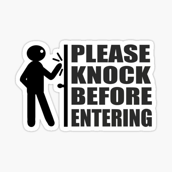 "please knock" Sticker for Sale by RatFarm | Redbubble