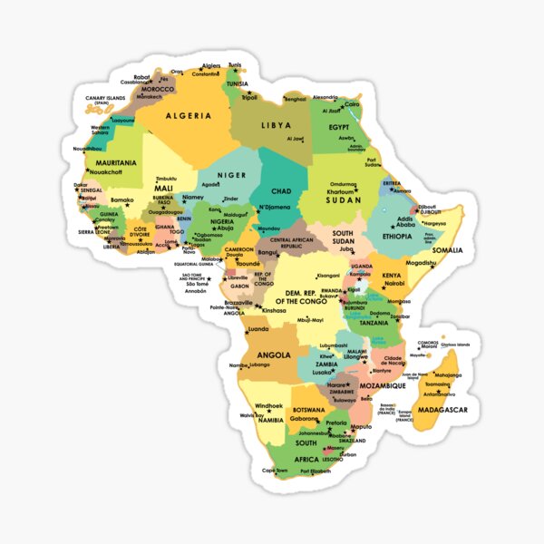 "Map of Africa" Sticker for Sale by richdelux | Redbubble