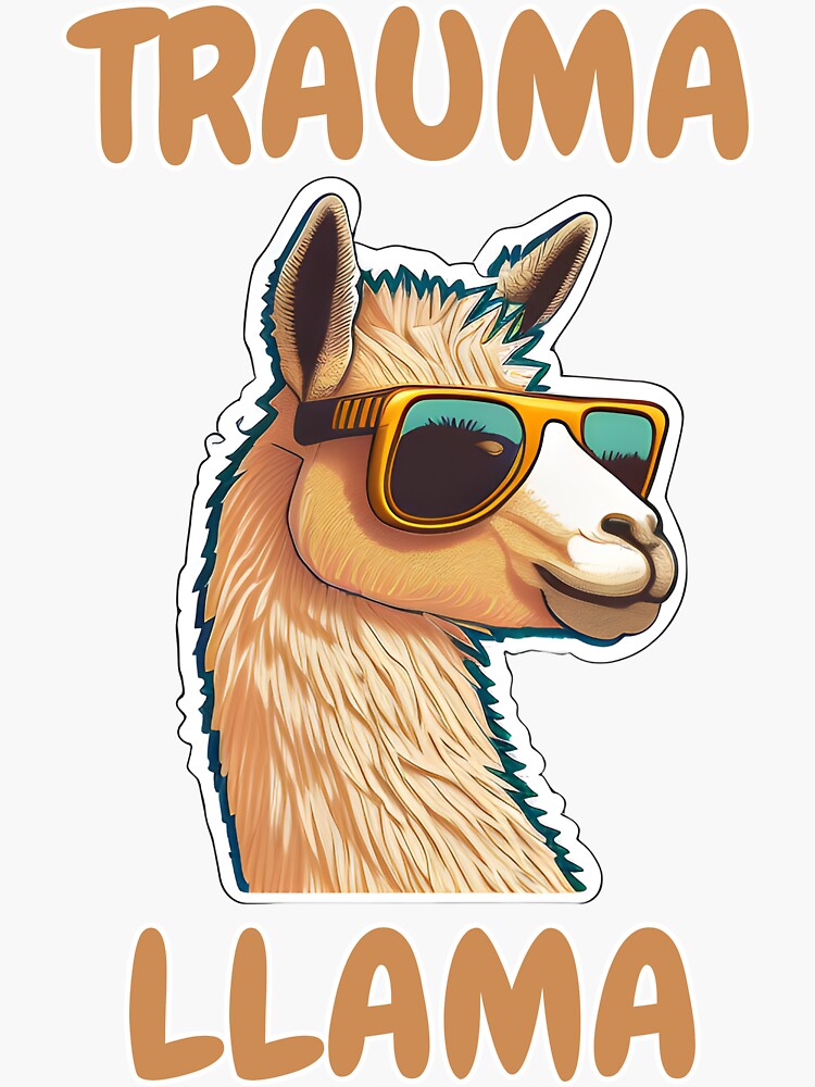 "Trauma Llama" Sticker for Sale by LlamaLoversShop | Redbubble