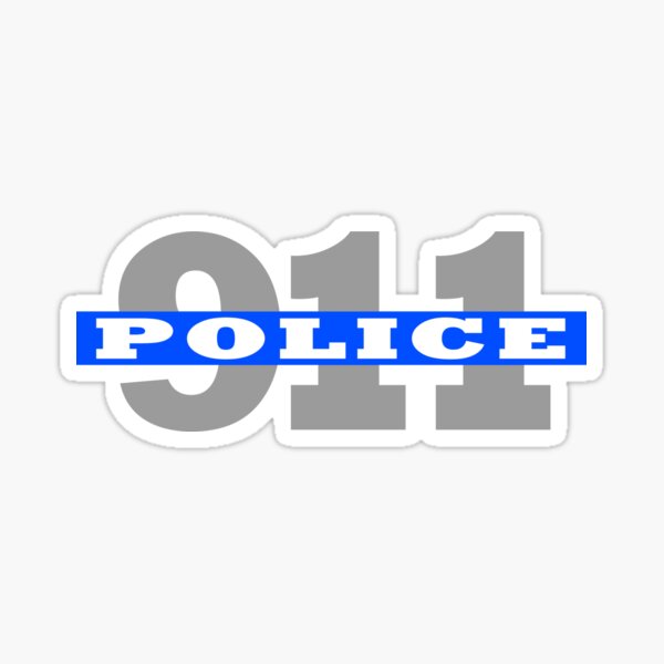 "POLICE 911 THIN BLUE LINE" Sticker for Sale by bluelinegear | Redbubble
