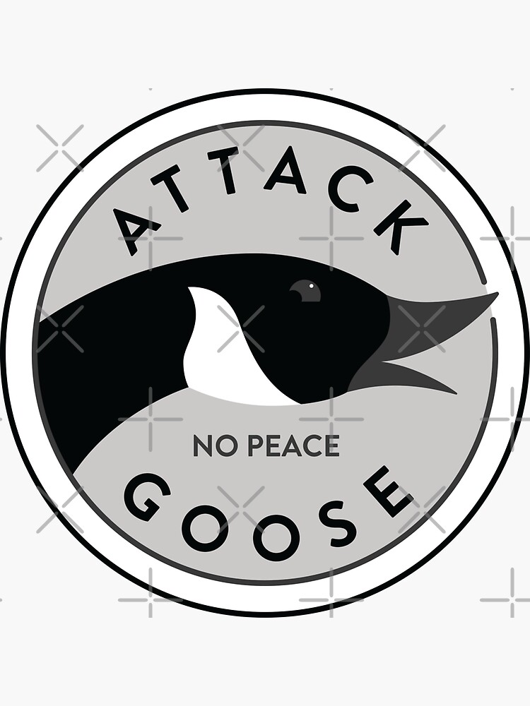 "Attack Goose - No Peace Canadian Geese Beer Parody" Sticker for Sale ...