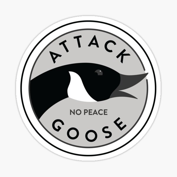 "Attack Goose - No Peace Canadian Geese Beer Parody" Sticker for Sale ...