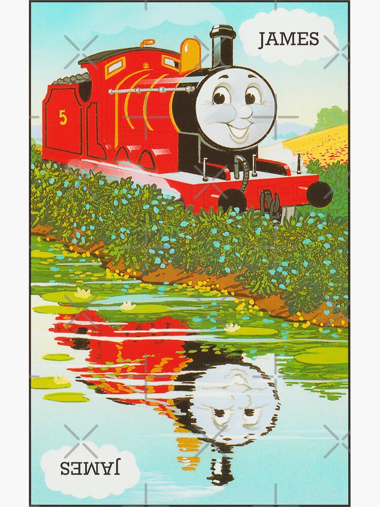 "James the Red Engine Vintage Card" Sticker for Sale by sleepyhenry ...