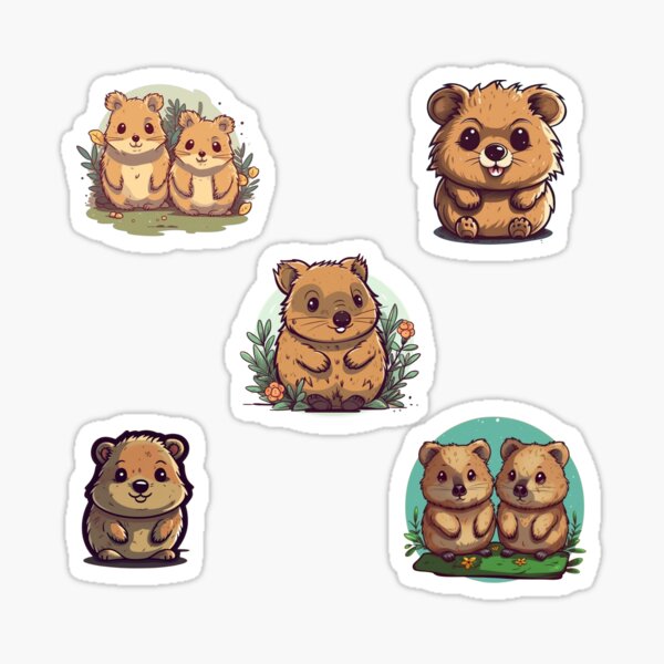 "Happy Quokka Pack" Sticker for Sale by wildlifezen | Redbubble