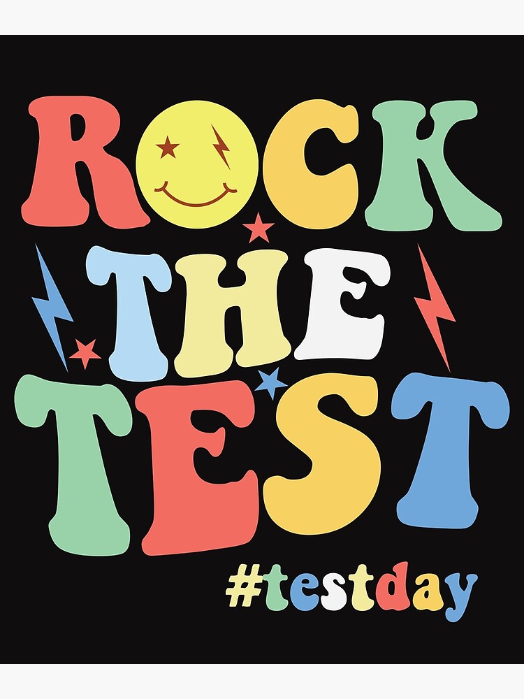 "Rock The Test Testing Day Retro Motivational Teacher Student T-Shirt ...