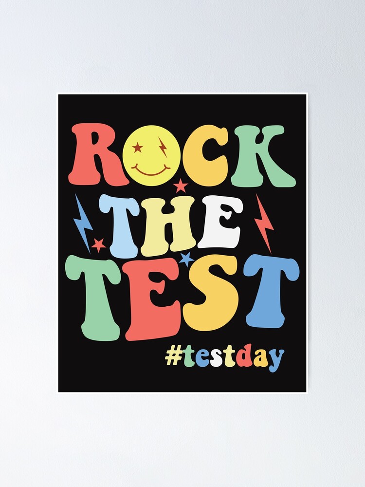 "Rock The Test Testing Day Retro Motivational Teacher Student T-Shirt ...