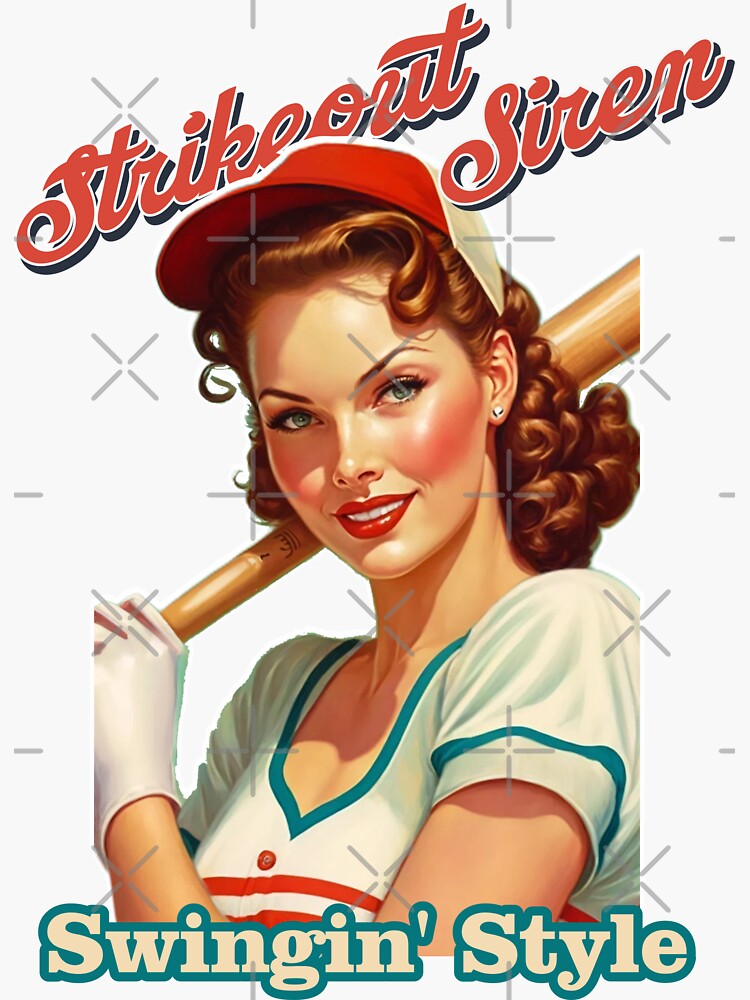 "Strikeout Siren" Sticker for Sale by vintage-grrrl | Redbubble