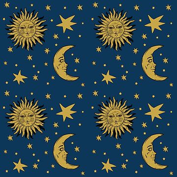 "90s Whimsi-goth Celestial Sun And Moon Pattern" Sticker for Sale by kpvart | Redbubble