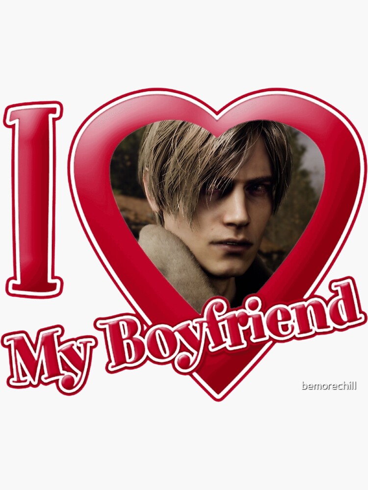 "I Love My Boyfriend Leon Kennedy" Sticker for Sale by bemorechilI ...
