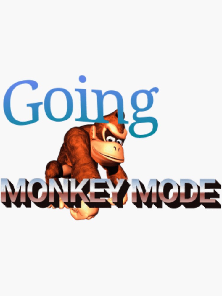 "Monkey Mode" Sticker for Sale by Dcommet | Redbubble
