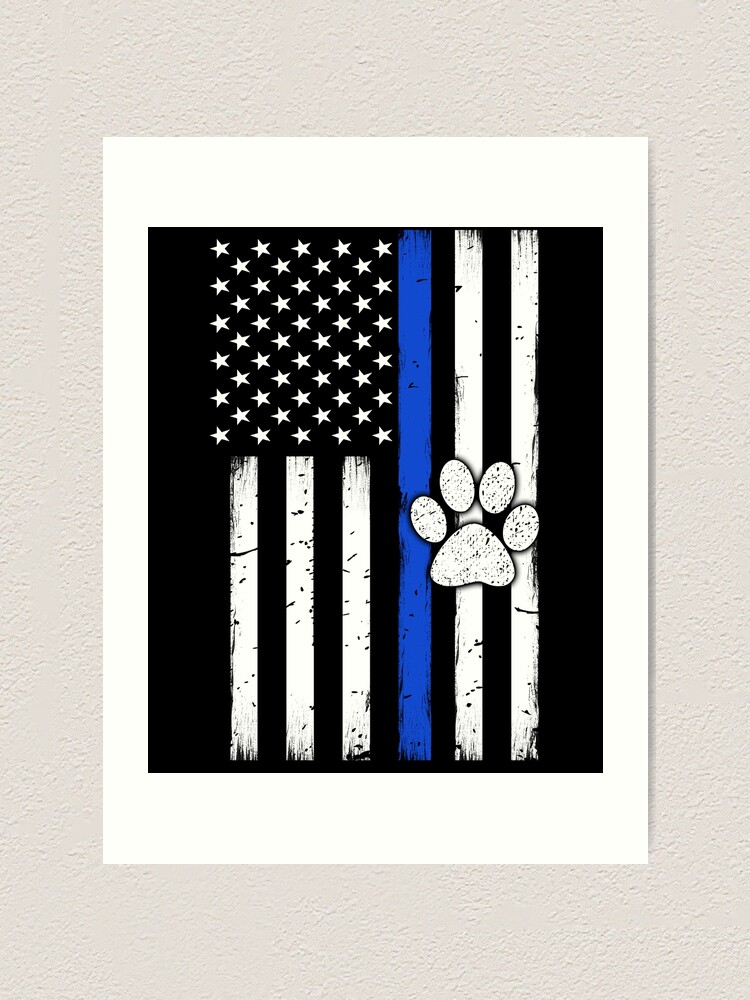 "K9 PAW THIN BLUE LINE FLAG" Art Print by bluelinegear | Redbubble