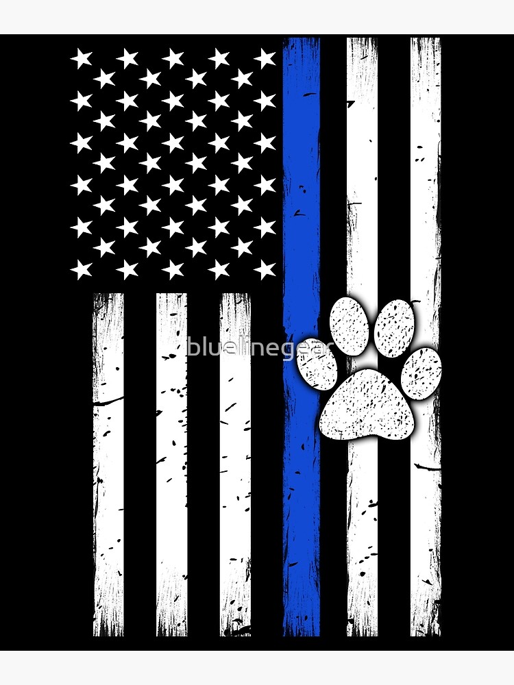 "K9 PAW THIN BLUE LINE FLAG" Art Print by bluelinegear | Redbubble