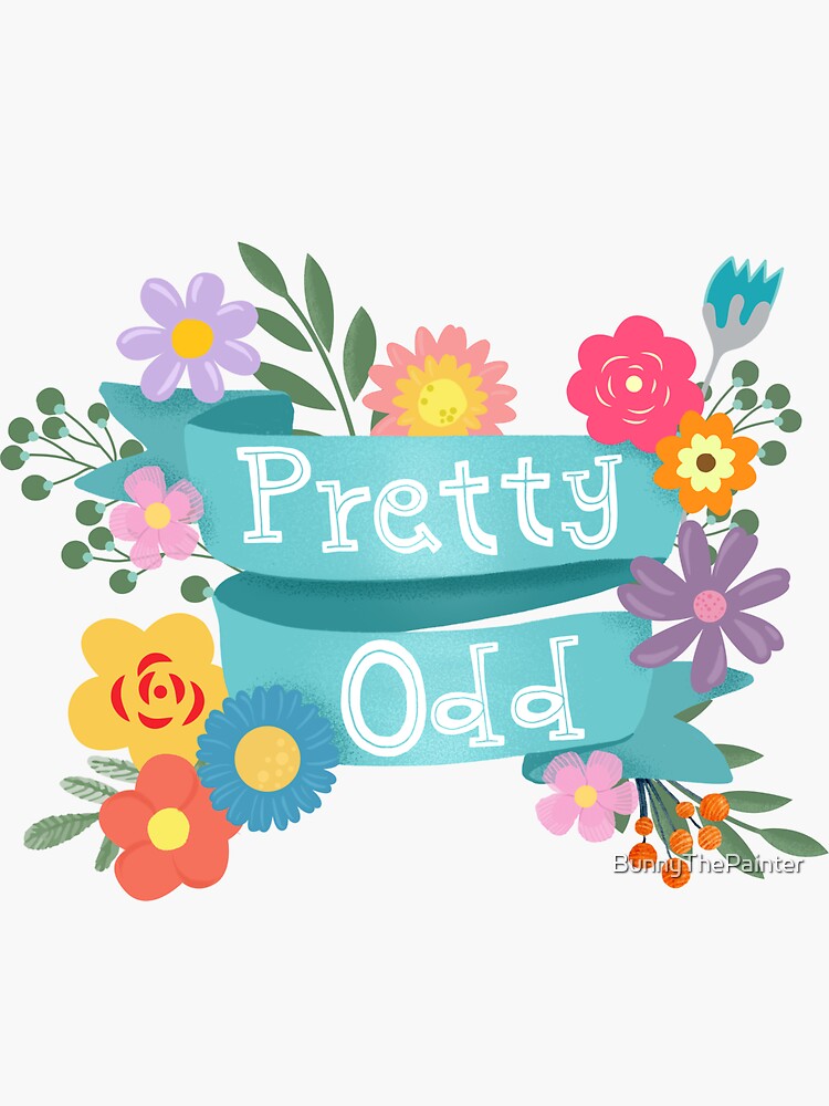 "Pretty Odd Floral Banner" Sticker for Sale by BunnyThePainter | Redbubble