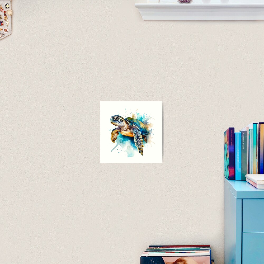 "Watercolor Sea Turtle Art" Sticker for Sale by Made4YourWorld | Redbubble