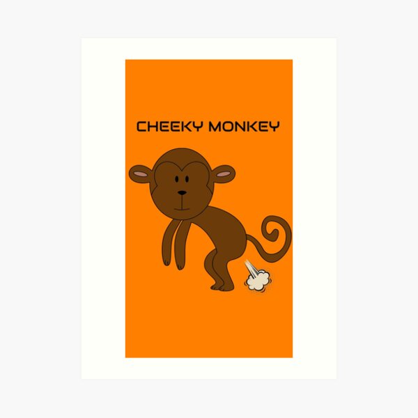 "Farting Cheeky Monkey illustration " Art Print by FerreiraLtd | Redbubble