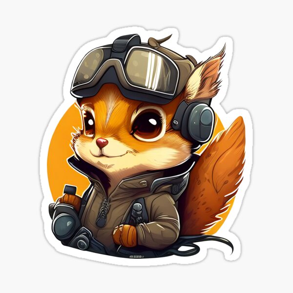 "Squirrel pilot" Sticker for Sale by VeronicaSanches | Redbubble