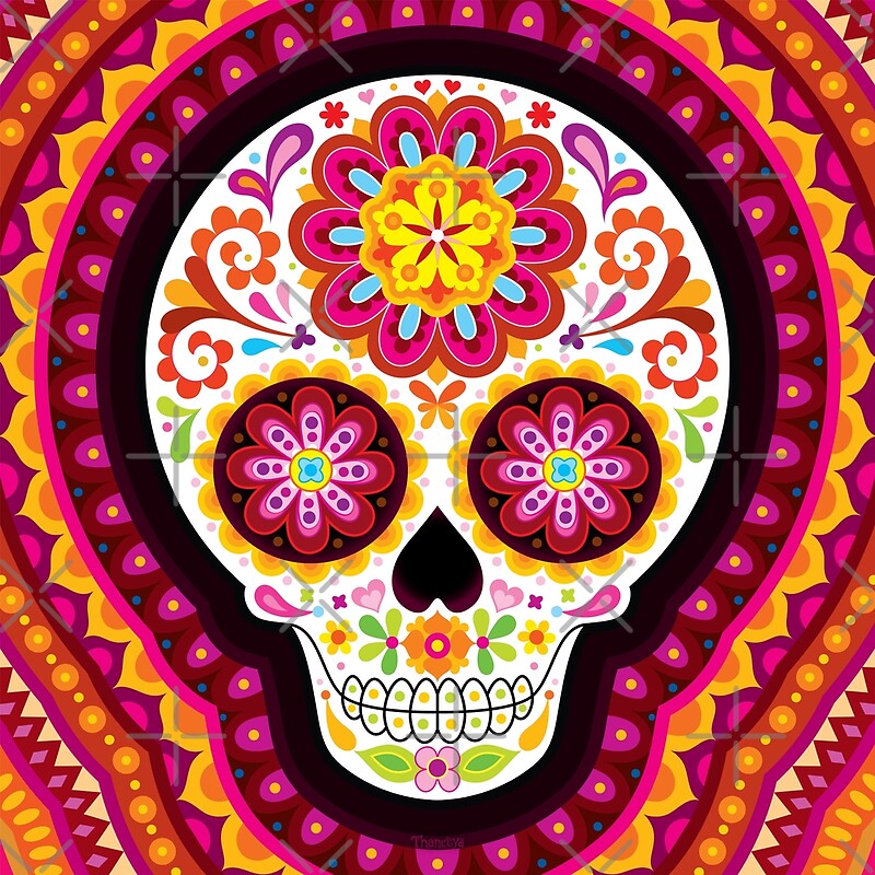 "Sugar Skull Day of the Dead Art" by Thaneeya McArdle | Redbubble