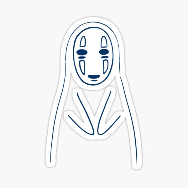 "no face spirit (line art) " Sticker for Sale by justbreadlee | Redbubble