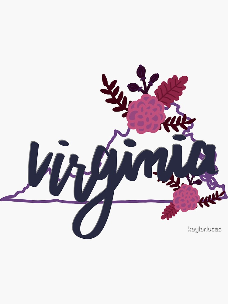 "Virginia floral purple" Sticker for Sale by kaylarlucas | Redbubble