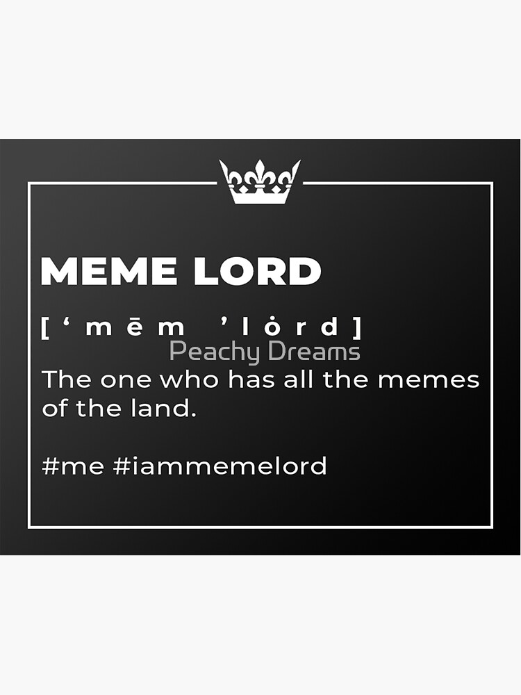 "Meme Lord Definition" Sticker for Sale by Annpyon | Redbubble