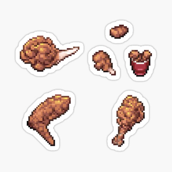"Fried chicken pixel art." Sticker for Sale by jiupixelart | Redbubble